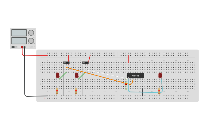Circuit design Nor 7402 - Tinkercad