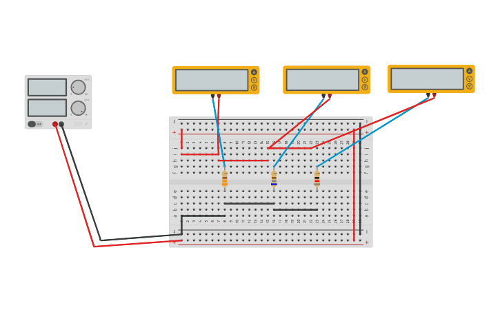 Circuit design circuito 5 voltios | Tinkercad