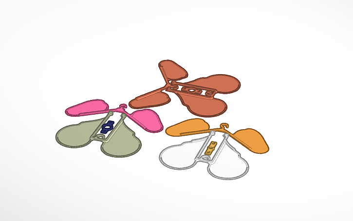 3D design butterfly remix - Tinkercad