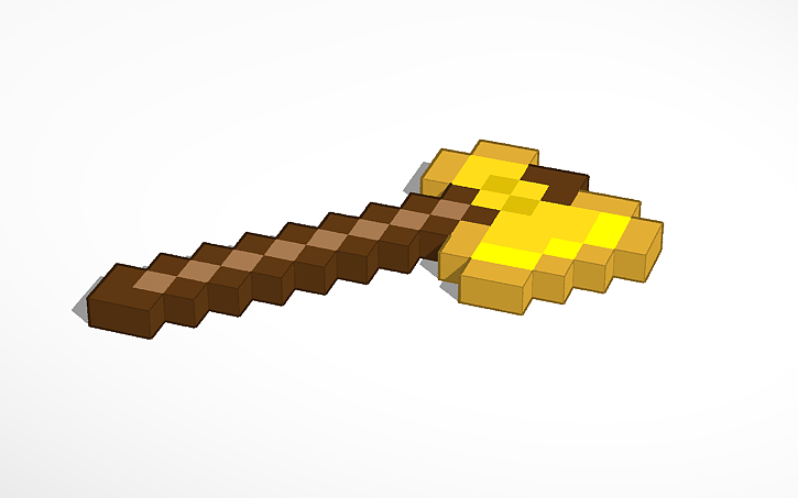 3D design Minecraft Golden Axe | Tinkercad