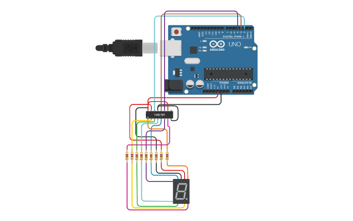 Circuit design Contador Hexadecimal - Tinkercad
