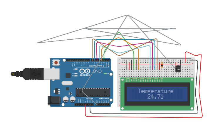 Circuit Design Датчик температуры Tinkercad