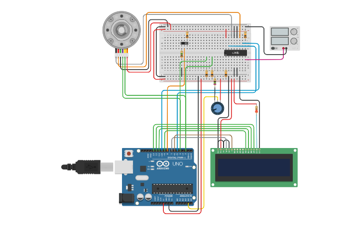 Circuit design DC Motor With Encoder - Tinkercad