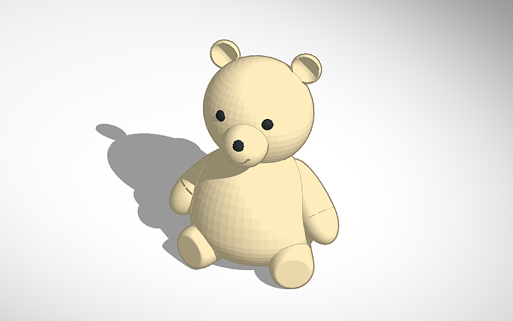 3D design teddy bear - Tinkercad