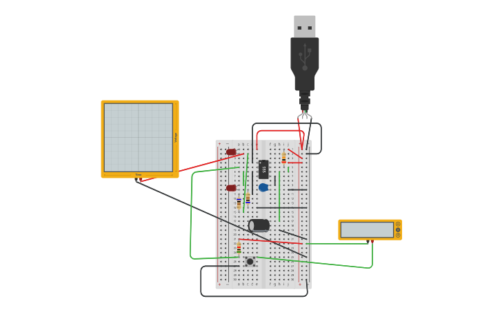Circuit design 555 Monostable - Tinkercad