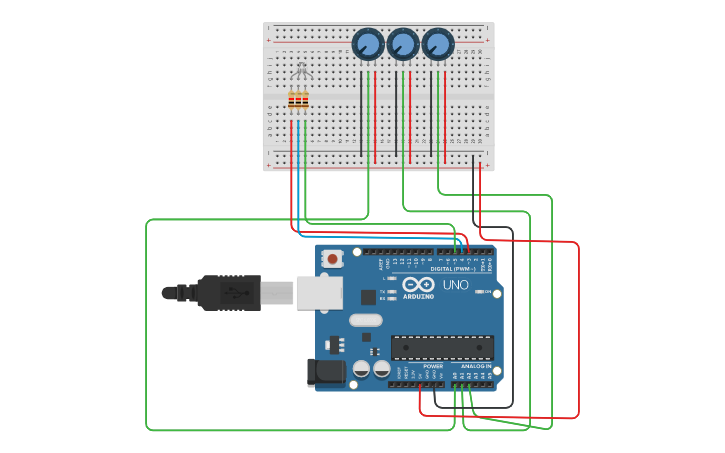 Circuit Design Activity 7 Practice With Rgb Led And Potentiometer Tinkercad