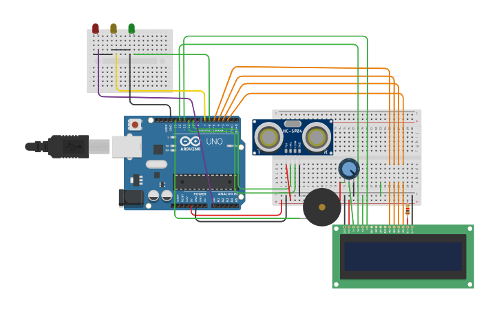 Circuit design Copy of Alat Ukur Ketinggian Air - Tinkercad