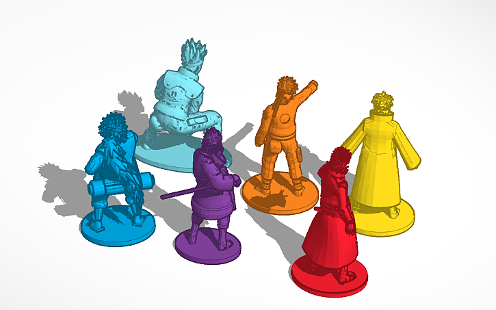 3D design Naruto Characters - Tinkercad