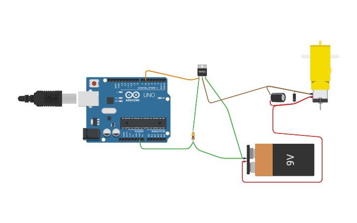 Circuit design Mos Motor DC - Tinkercad