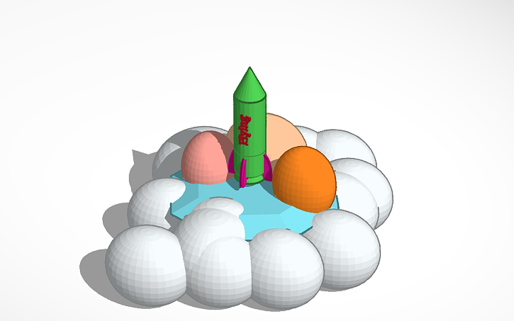 3D design rocket in rocket - Tinkercad