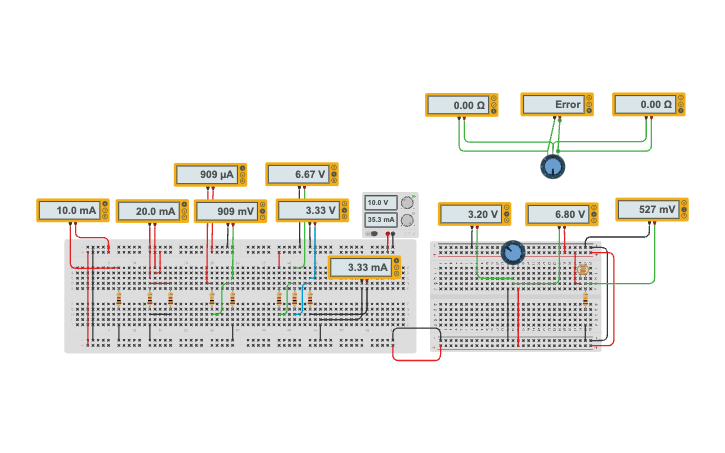 Circuit Design Resistors In Series And Parallel Tinkercad