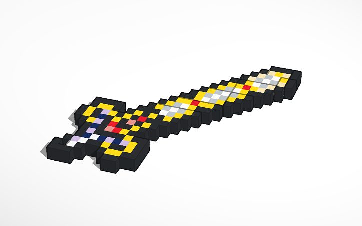 3D design excalibur terraria pixel-art | Tinkercad