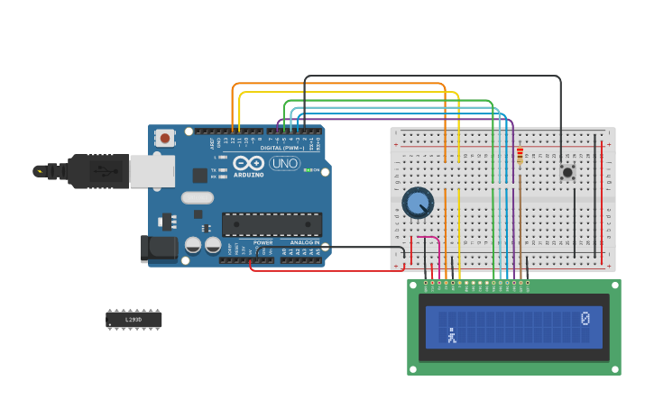 Circuit design Copy of LCD GAME - Tinkercad