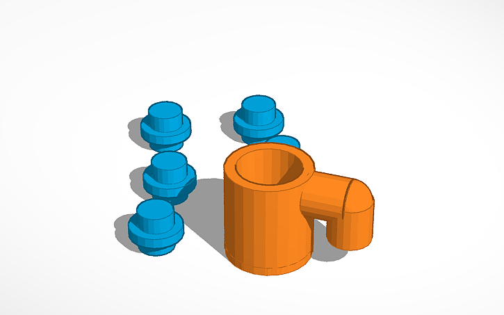 3D design orange lego cup | Tinkercad