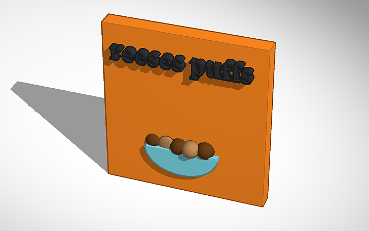 3D design reeses puffs box - Tinkercad