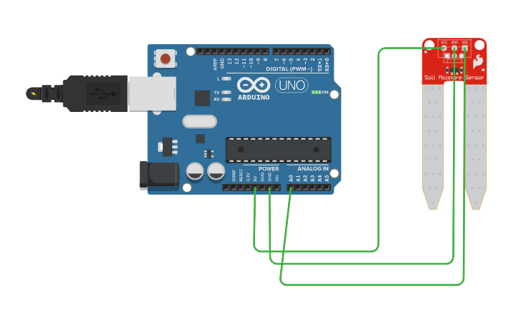 Circuit design Moisture - Tinkercad