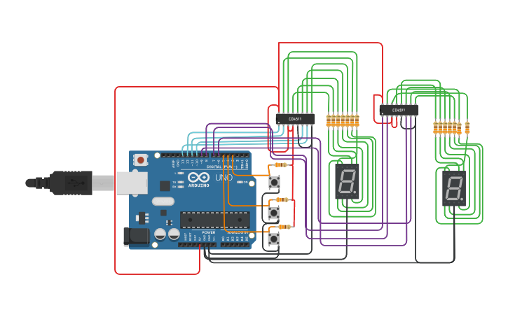 Circuit design 7 Segmenti Dg | Tinkercad