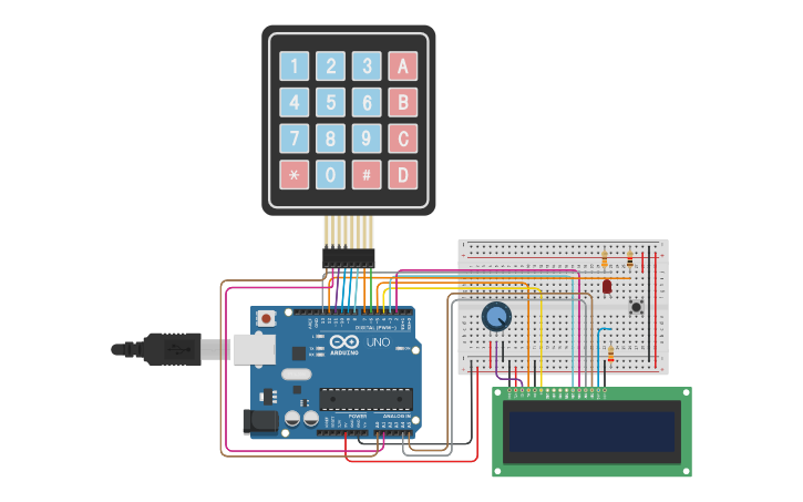Circuit design Copy of Copy of Clase LCD y Teclado | Tinkercad