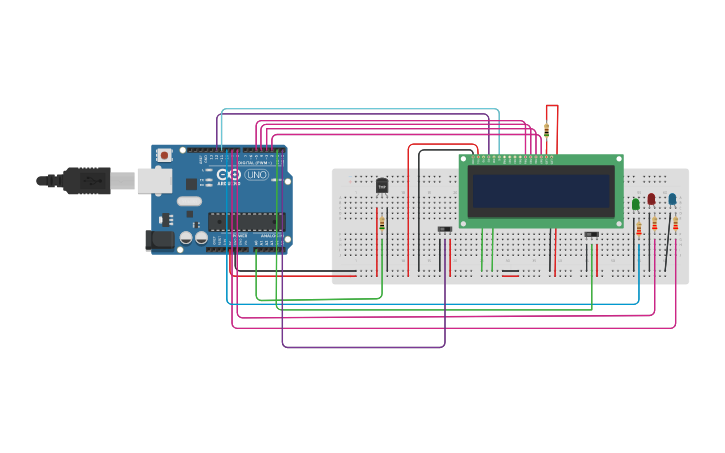 Circuit design HVAC system | Tinkercad