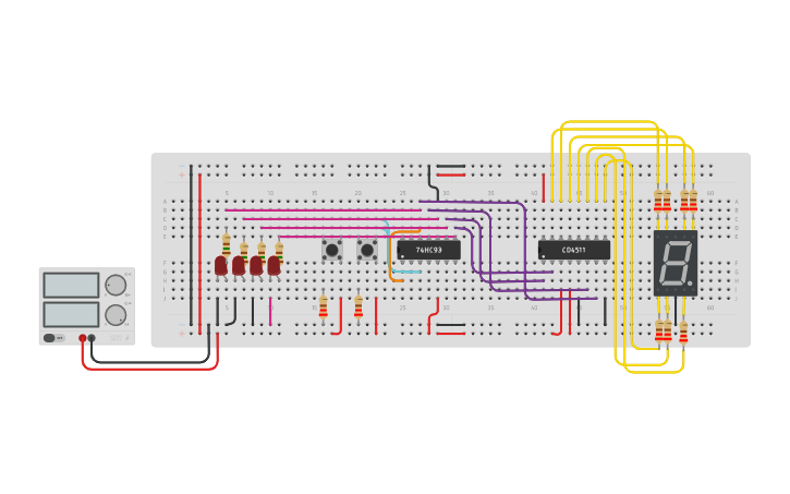 Circuit design Display 7 segmentos - Relat. 2 | Tinkercad