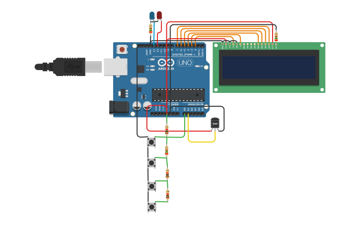 Circuit design Modelo Parcial - 1 | Tinkercad
