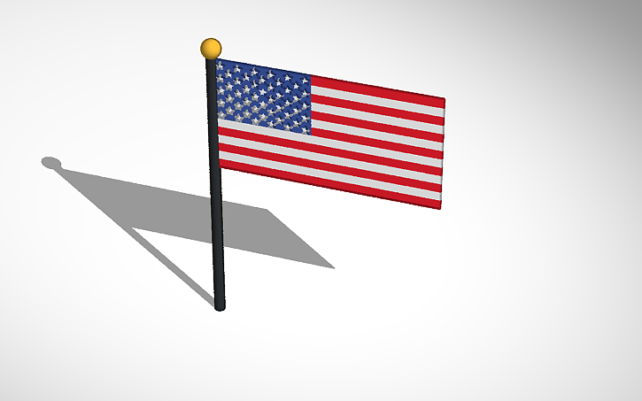 3D design American Flag - Tinkercad