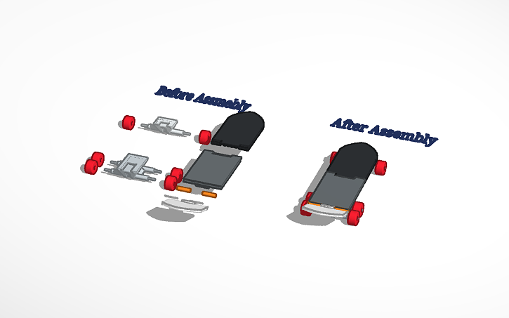 3D design Piecewise Skateboard - Tinkercad