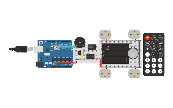 Circuit design RC Car - Tinkercad