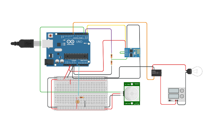 Circuit design Room lighting system - Tinkercad