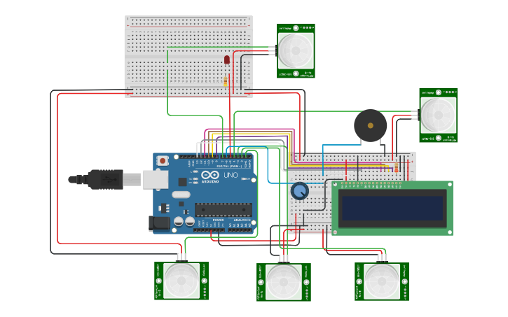 Circuit design SISTEMA DE SEGURANÇA - Tinkercad