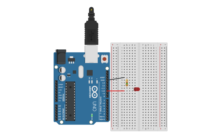 Circuit design Project 2 LED Flasher - Tinkercad