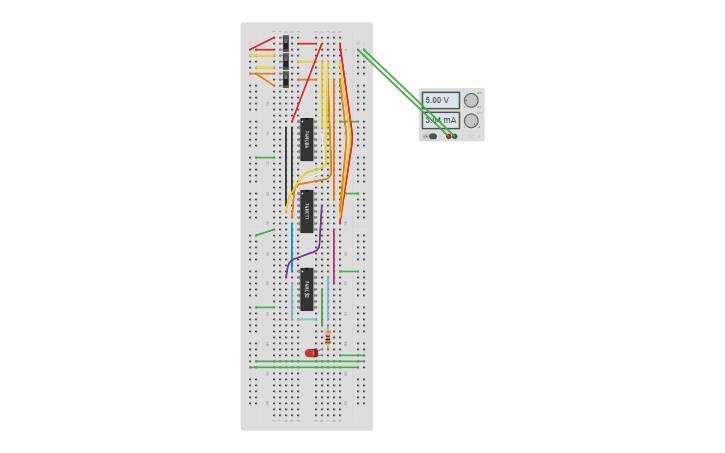 Circuit design abc + a’b’c + a’cb | Tinkercad