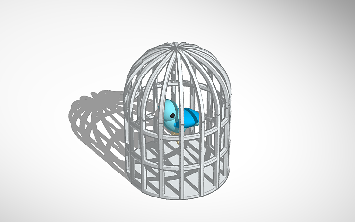 3D design BIRD IN A CAGE - Tinkercad