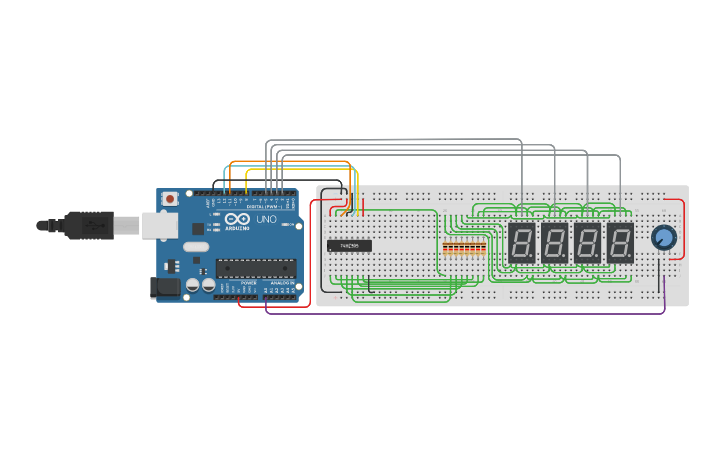 Circuit Design 4 Cifre A 7 Segmenti Tinkercad