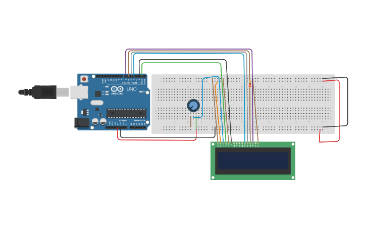 Circuit design pantalla LCD - Tinkercad