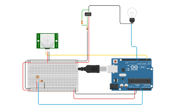 Circuit design Automatic Corridor Light - Tinkercad