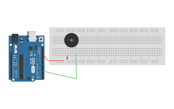 Circuit design Musica con Buzzer - Tinkercad