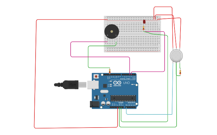 Circuit Design Gas Detector Tinkercad 3445