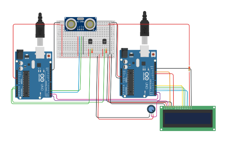 Circuit Design Comunicación Serial Alámbrica Tinkercad