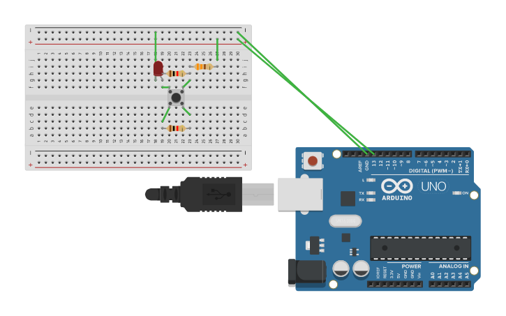 Circuit design Blinkng led - Tinkercad