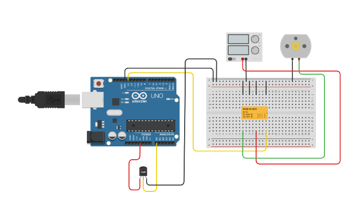 Circuit design TMP36 - Tinkercad