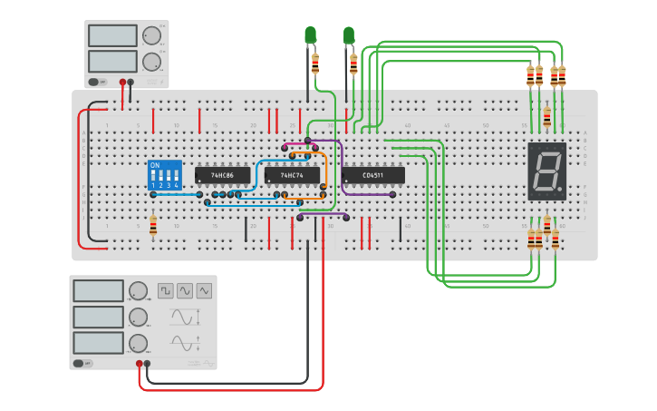 Circuit design UP DOWN COUNTER - Tinkercad