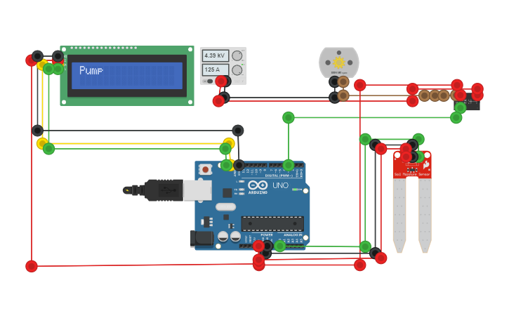 Circuit design Soil moisture sensor - Tinkercad