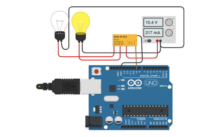 Circuit design Test 4 Level 4- Control multiple bulbs using relay DPDT ...