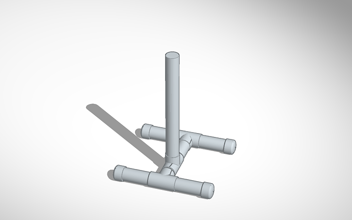 3D design PVC Pipe Stand - Tinkercad