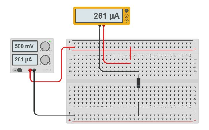 Circuit design 1. Dioda - Tinkercad