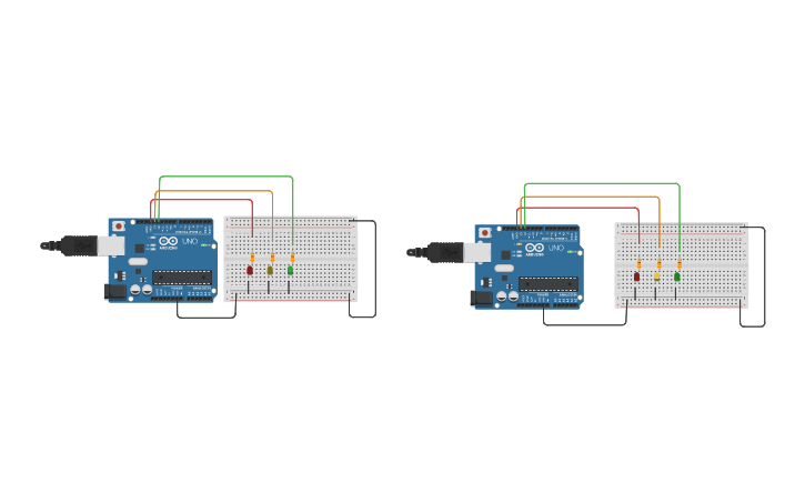 Circuit Design Traffic Light Tinkercad