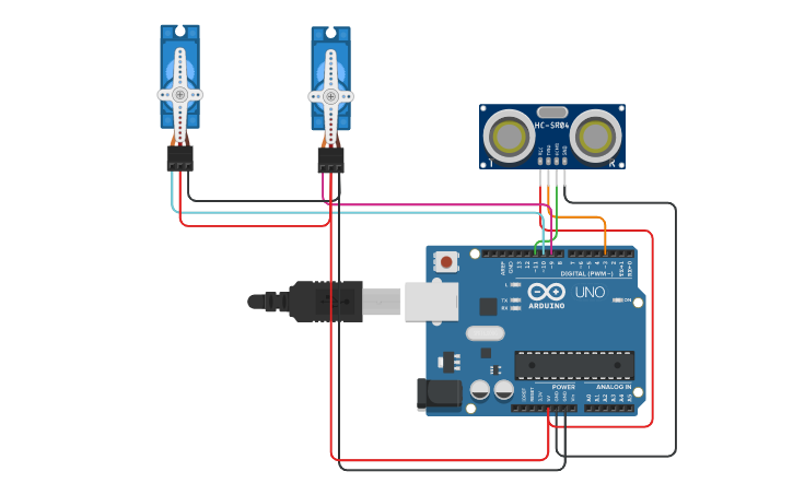 Circuit design Dispensador de gel | Tinkercad