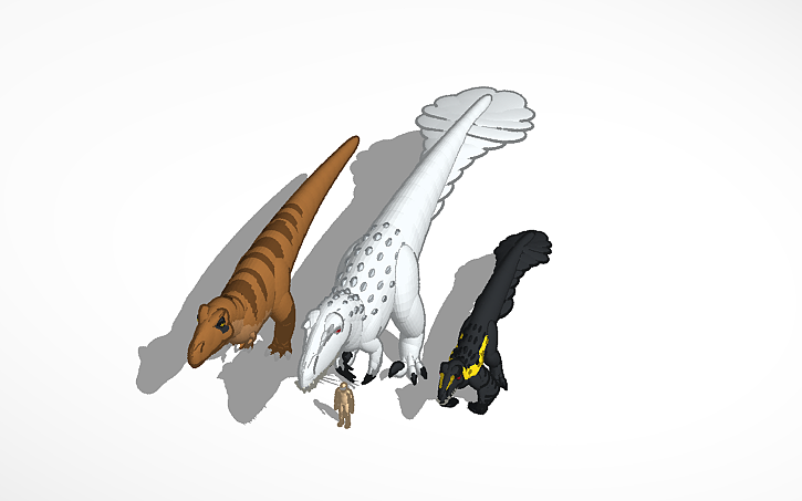 3D design Accurate Indominus Rex & Indoraptor - Tinkercad