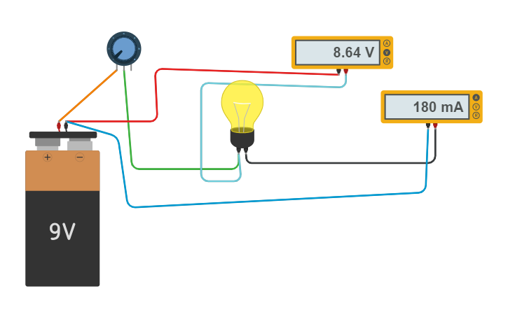 Circuit design OHMS LAW - Tinkercad